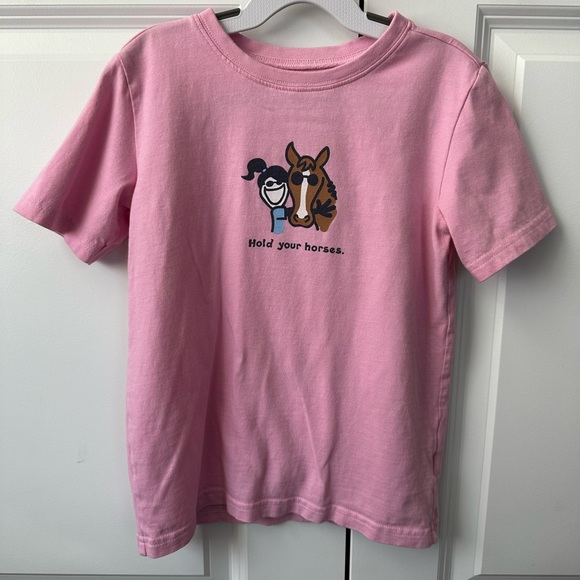 Life Is Good | Shirts & Tops | Life Is Good Girls Pink Equestrian Hold ...